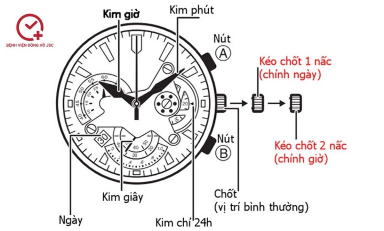 Cách chỉnh lịch thứ, ngày, giờ đồng hồ đeo tay chi tiết nhất